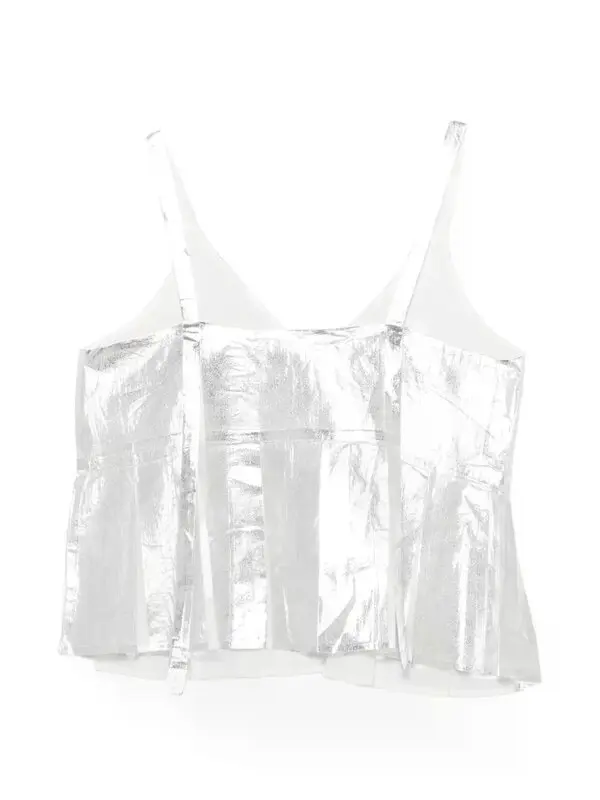 TELA Metallic-effect Pleated Top