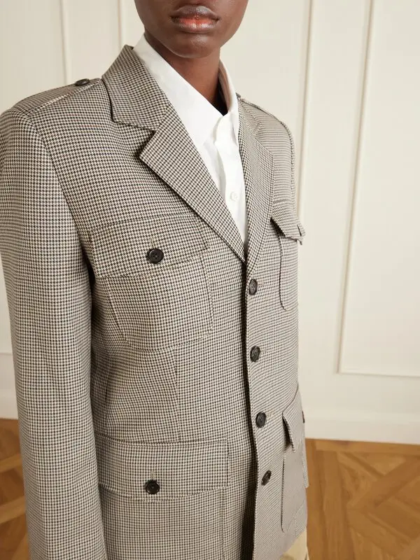 NILI LOTAN Hazel Houndstooth Wool Jacket