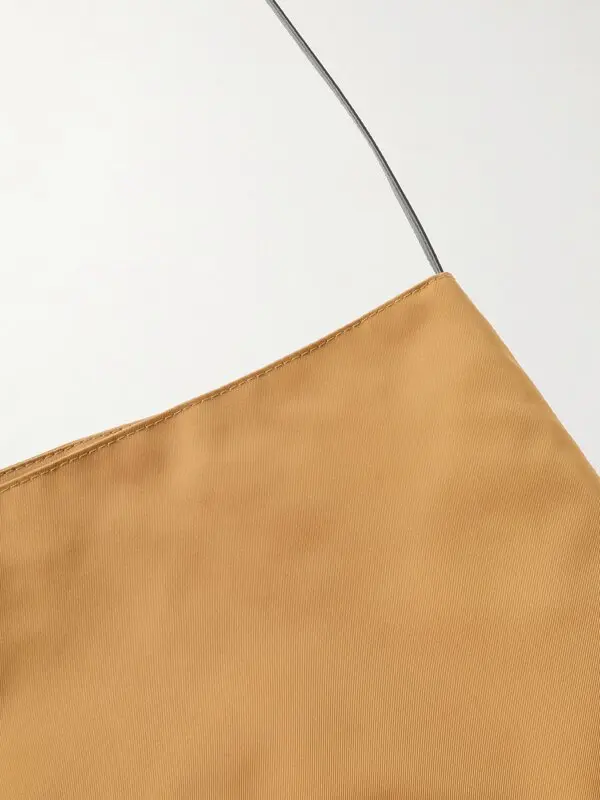 VALESQUE Leather-trimmed Satin-shell Bucket Tote Bag