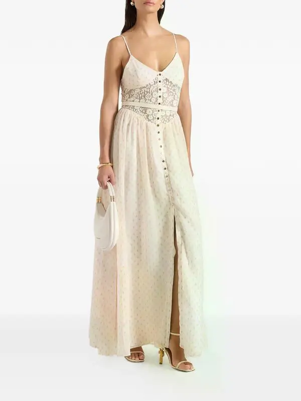 Manière De Voir Maniere De Voir Lace Corset Maxi Dress - Neutrals
