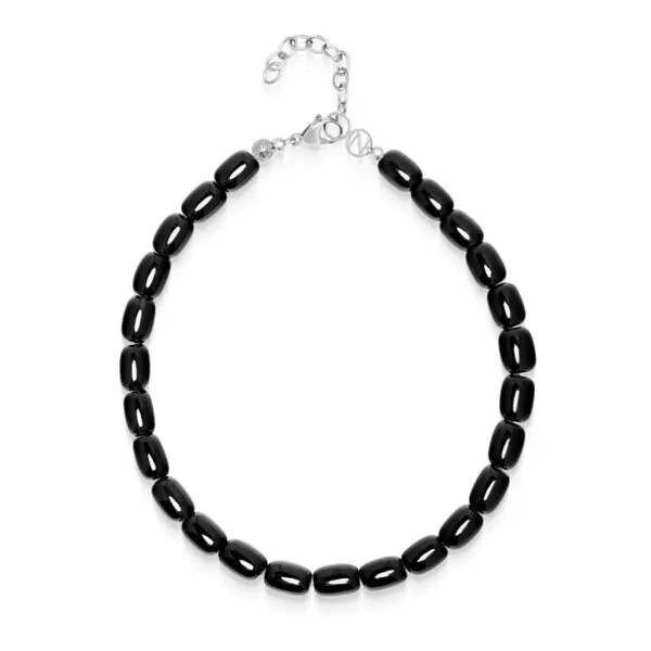 NIALAYA JEWELRY Onyx Beaded Necklace - Black