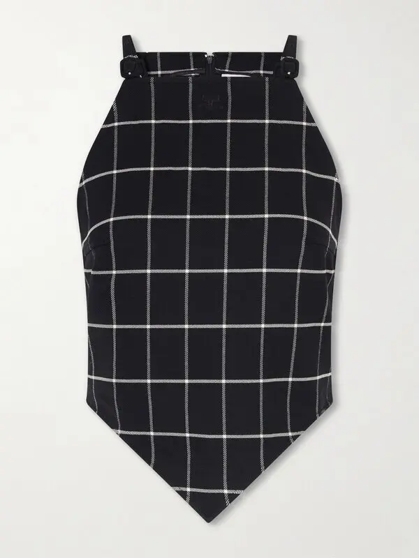 COURREGES Checked Wool-blend Tank Top