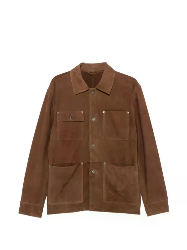PAOLO PECORA Suede Multi-pocket Coat