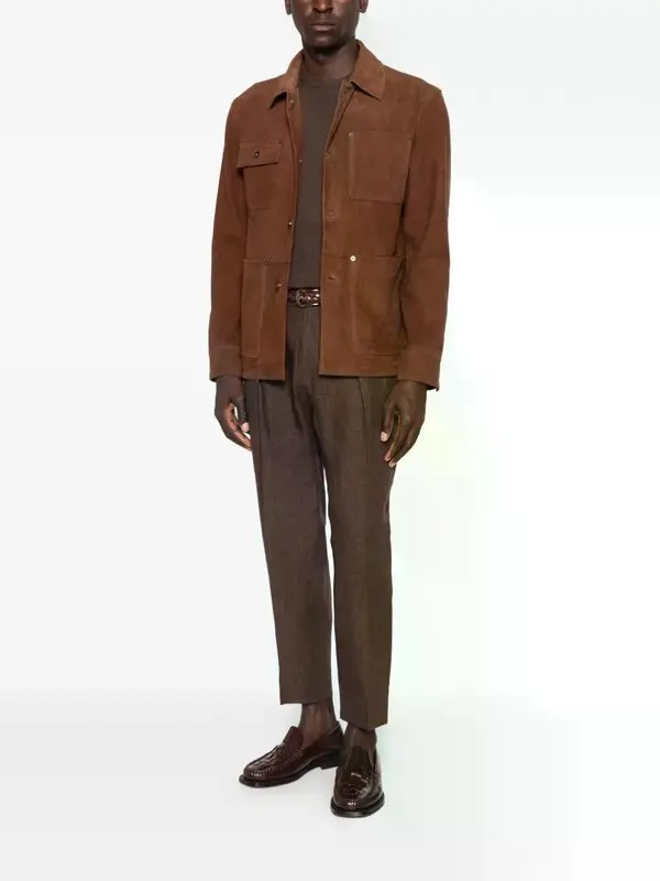 PAOLO PECORA Suede Multi-pocket Coat