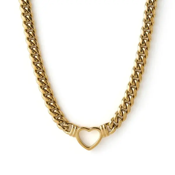 ARMS OF EVE Valentine Heart Pendant Chain Necklace - Gold