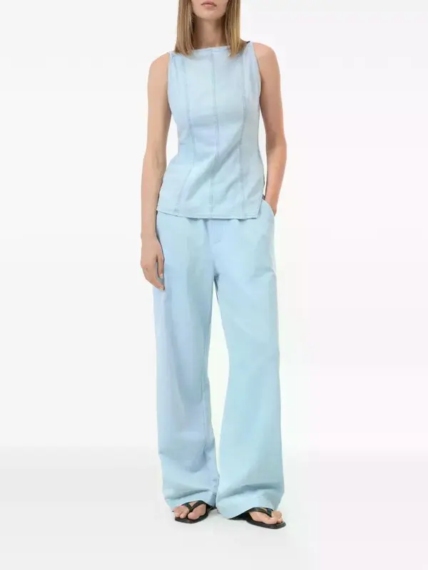 Closed Elasticated-waistband Wide-leg Trousers