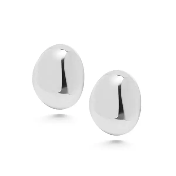 NIALAYA JEWELRY Oval Stud Earrings - Silver