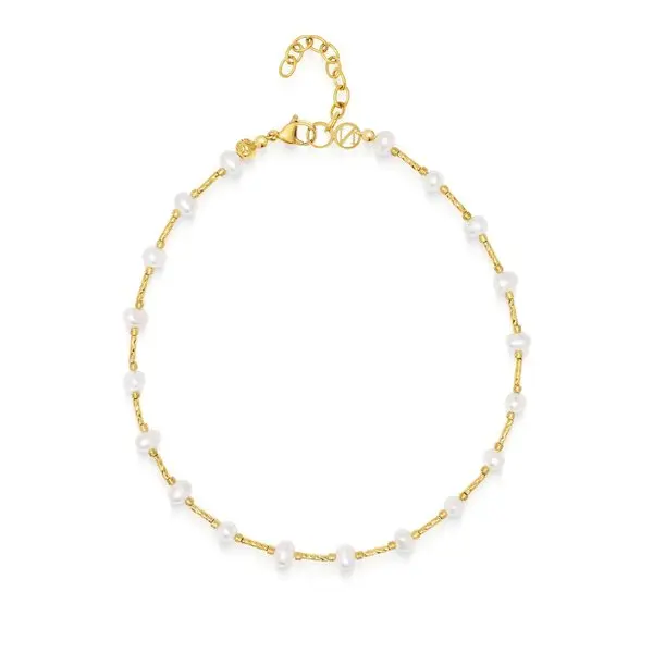 NIALAYA JEWELRY Amalfi Pearl Choker - Gold/white