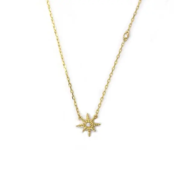 LA KAISER Solid Gold Diamond Stardust Pendant - Yellow