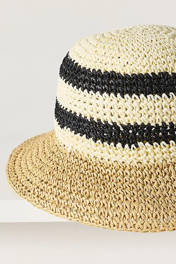 Anthropologie Straw Bucket Hat - Sand