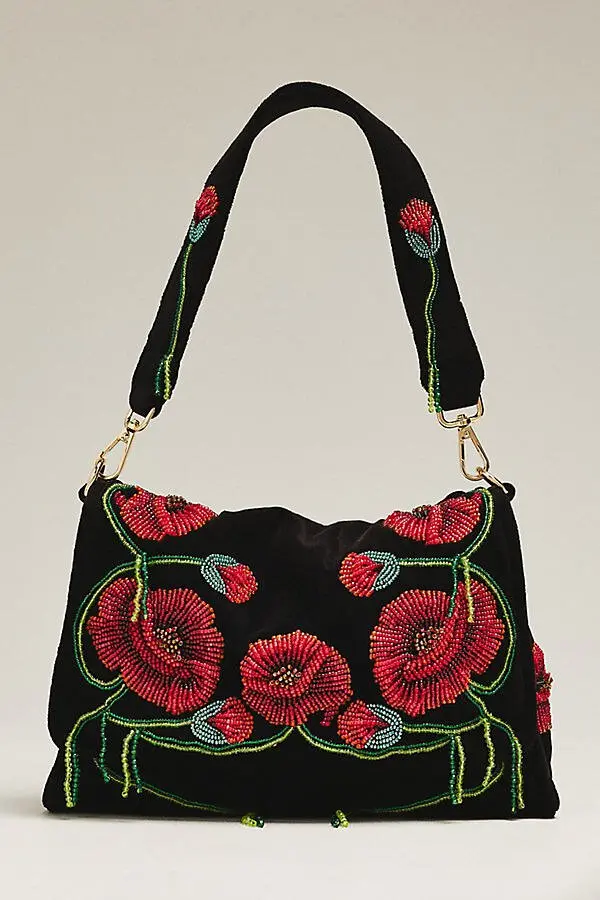 Maeve Audra Embellished Shoulder Bag - Black