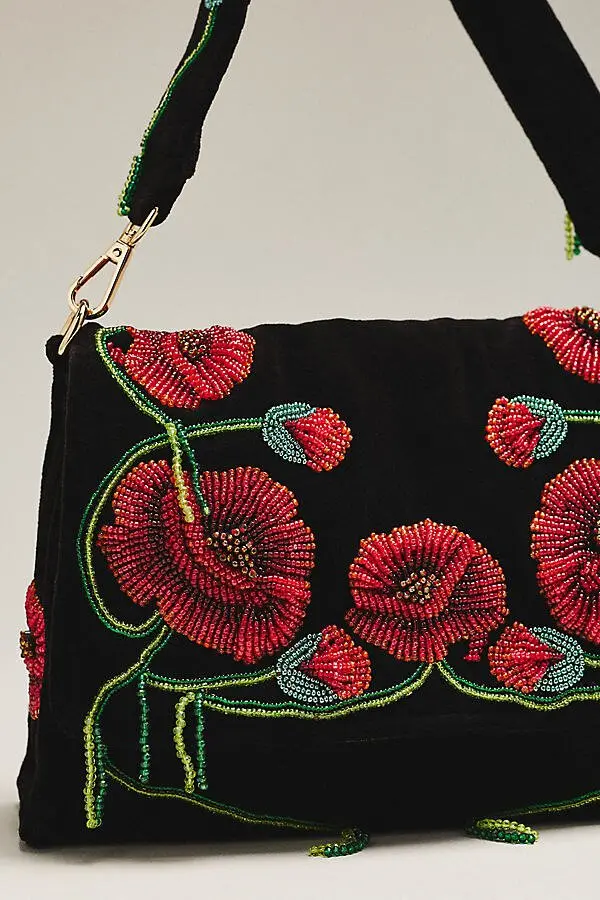 Maeve Audra Embellished Shoulder Bag - Black