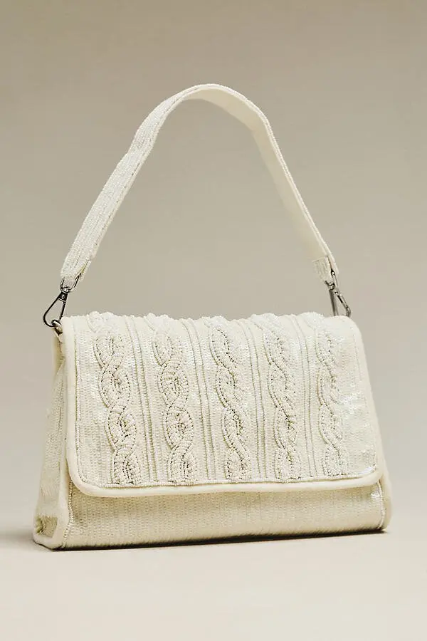 Maeve Audra Embellished Shoulder Bag - Cream