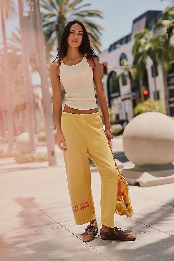 Electric & Rose Barrel Drawstring Pants - Yellow