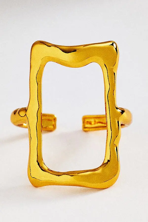 Anthropologie Open Rectangle Adjustable Ring
