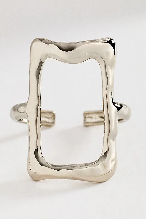 Anthropologie Open Rectangle Adjustable Ring