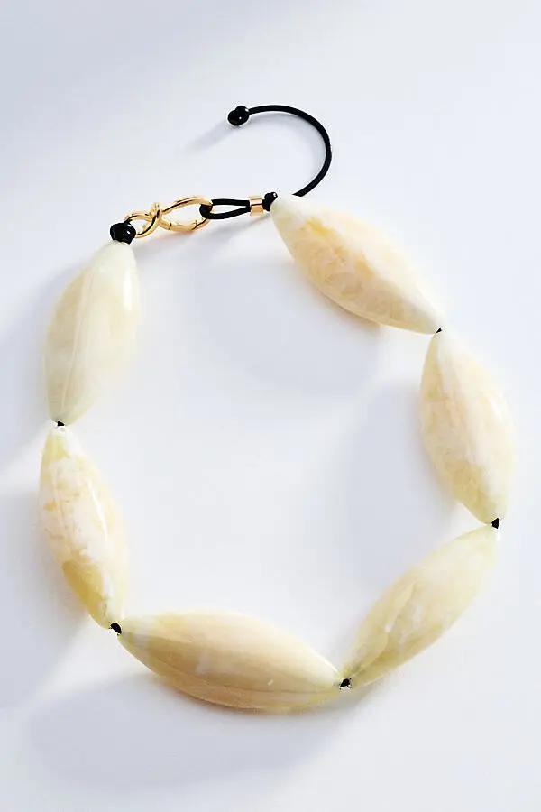 Anthropologie Chunky Pearl Beaded Necklace - Cream