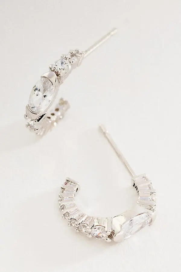 Melinda Maria Maven Huggie Hoop Earrings - Silver