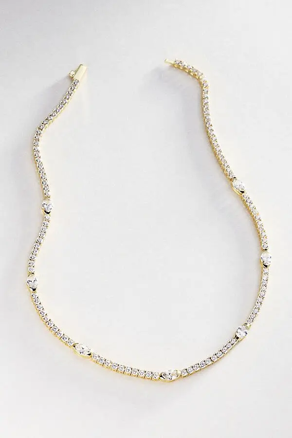 Melinda Maria Maven 16" Tennis Necklace - Gold