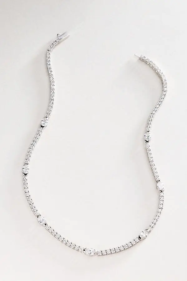 Melinda Maria Maven 16" Tennis Necklace - Silver