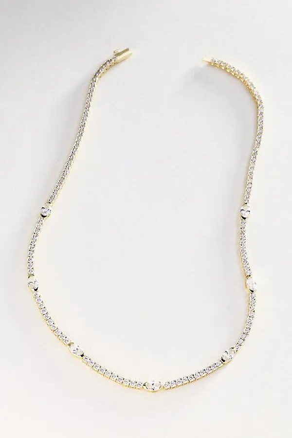 Melinda Maria Maven 18" Tennis Necklace - Gold