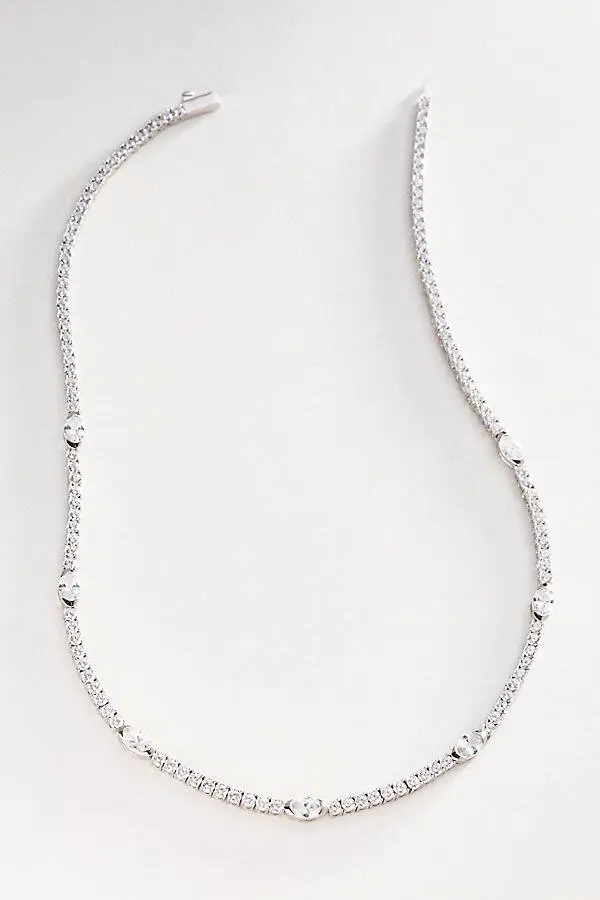 Melinda Maria Maven 18" Tennis Necklace - Silver