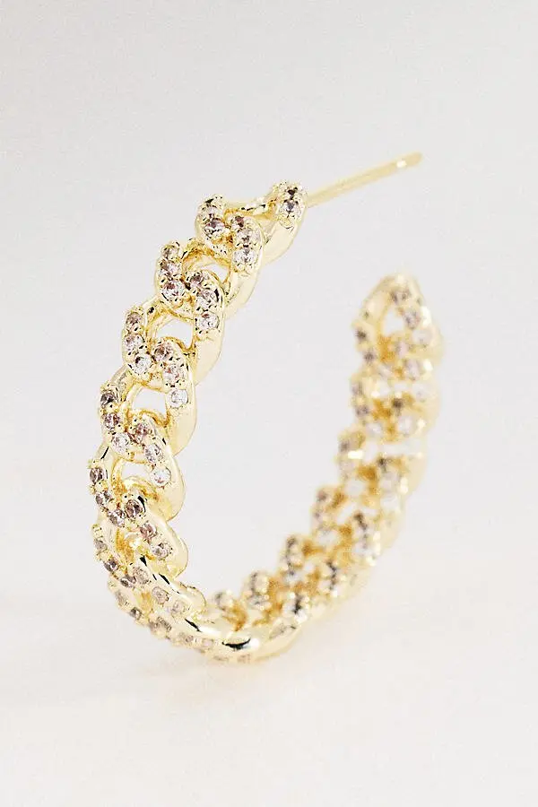 Melinda Maria Pavé Julian Chain Hoop Earrings
