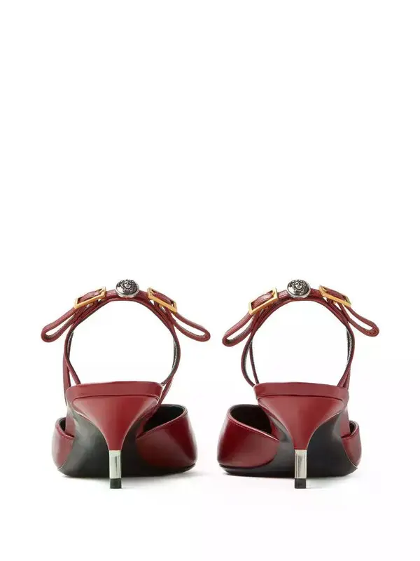 Versace Calf Leather Slingbacks With Medusa Hardware - Red