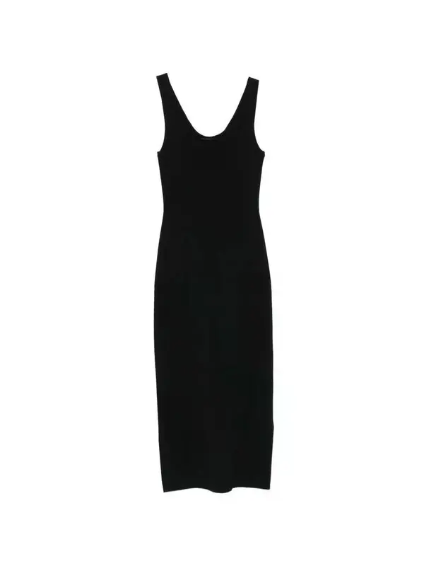 LE PETIT PULLE Ribbed-knit Square-neck Dress