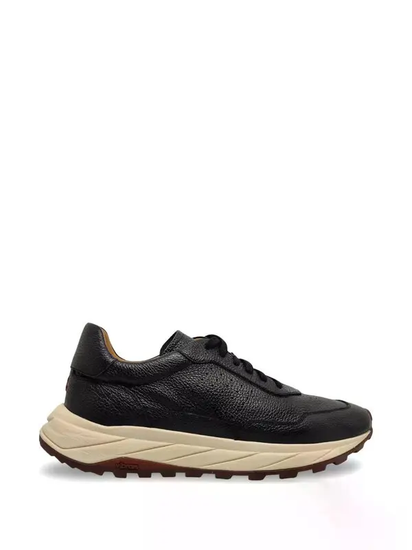 HENDERSON BARACCO Grainy Leather Sneakers With Perforated Detailing