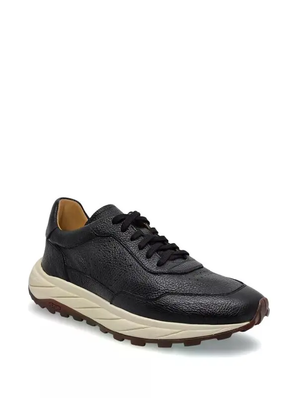 HENDERSON BARACCO Grainy Leather Sneakers With Perforated Detailing