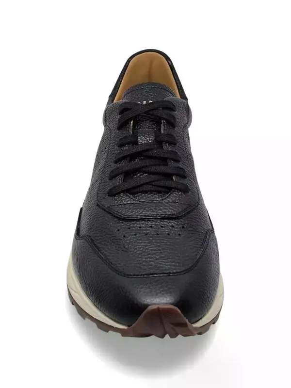 HENDERSON BARACCO Grainy Leather Sneakers With Perforated Detailing