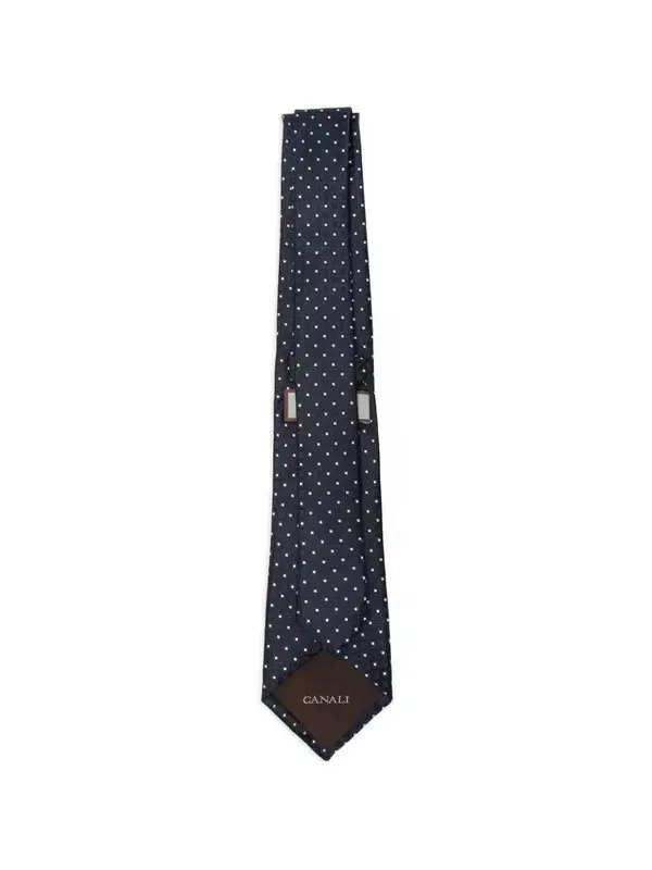 Canali Geometric-pattern Silk Neck Tie - Blue