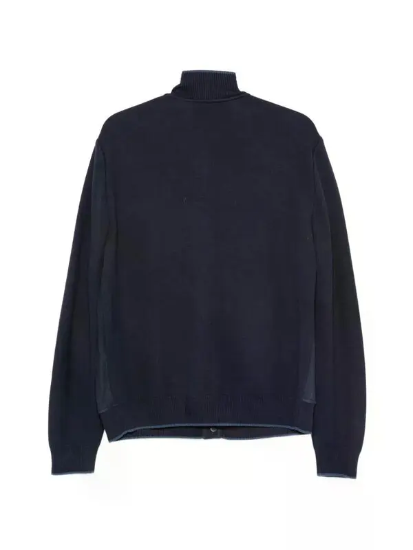Canali Suede Panel Bomber Jacket - Blue