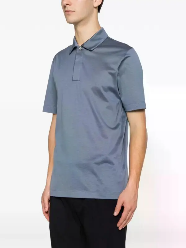 Canali Short-sleeve Polo Shirt - Blue