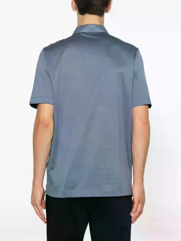 Canali Short-sleeve Polo Shirt - Blue