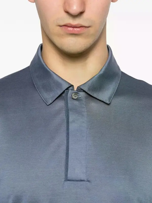Canali Short-sleeve Polo Shirt - Blue