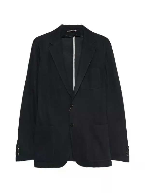 Canali Notched-lapel Patch-pocket Blazer - Blue