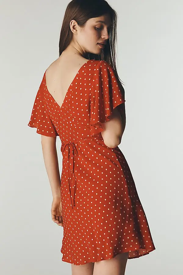RMN Marina Silk Blend V-neck Mini Dress