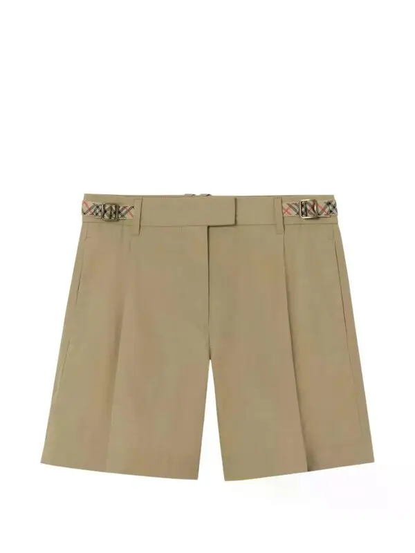 Burberry Check Trim Cotton Poplin Shorts