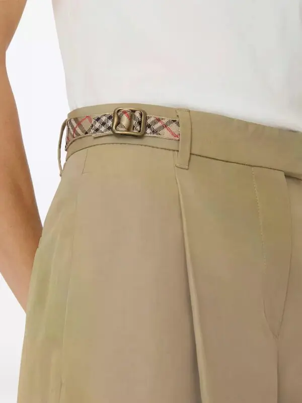 Burberry Check Trim Cotton Poplin Shorts