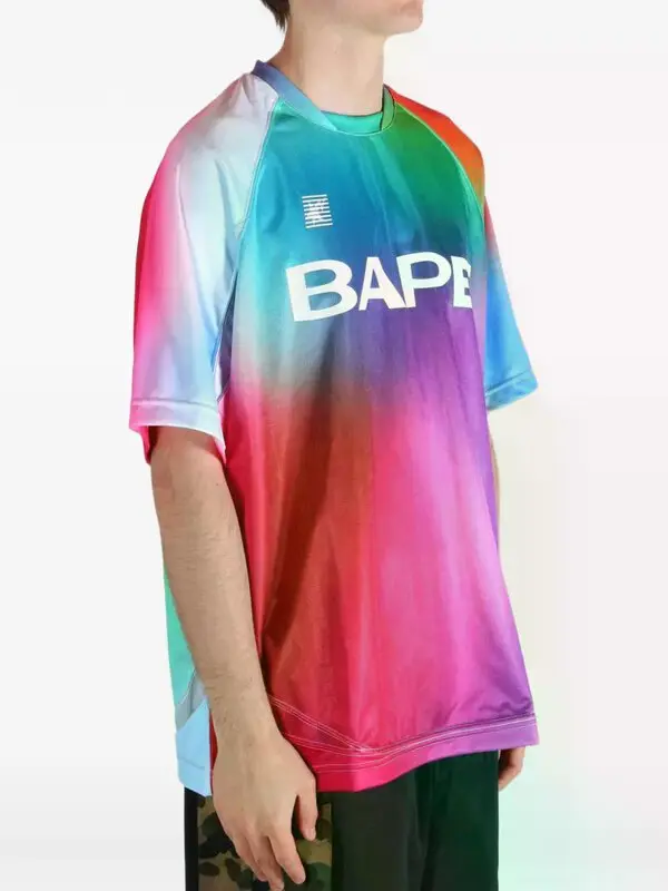 A BATHING APE Gradient Effect Logo Print T-shirt