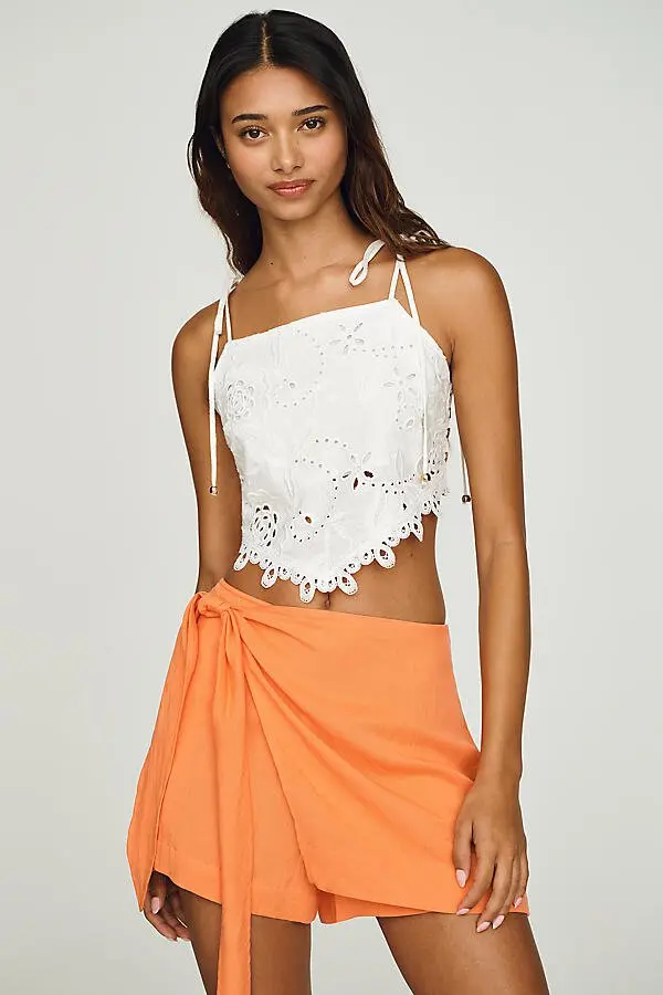 Anthropologie Wrap Tie Skort - Camellia