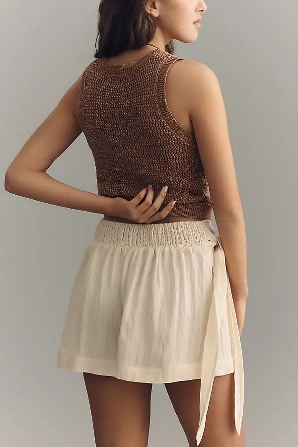 Anthropologie Wrap Tie Skort - Yellow