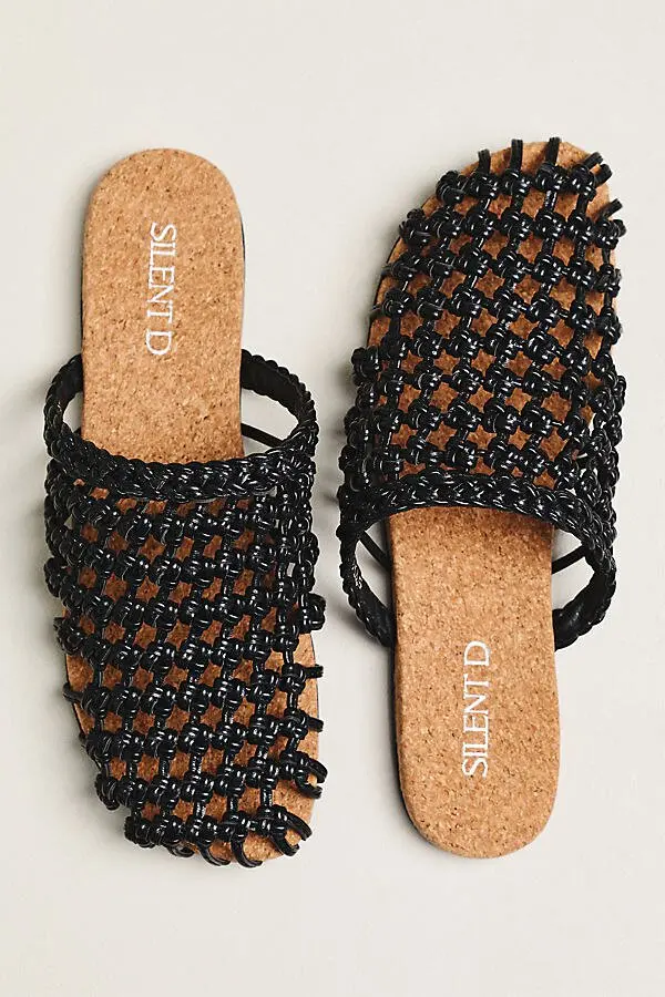 SILENT D Woven Slide Slip-on Sandals