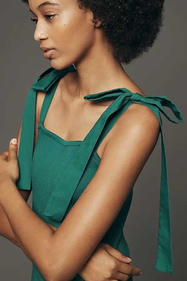 Anthropologie Cotton Bubble-hem Mini Dress - Green