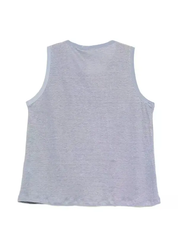 Max & Moi Button-embellished Sleeveless Top - Blue
