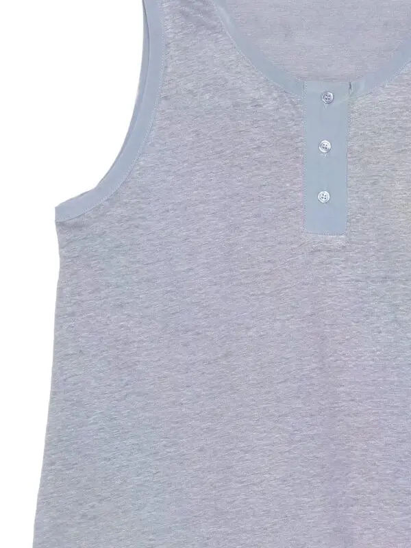 Max & Moi Button-embellished Sleeveless Top - Blue