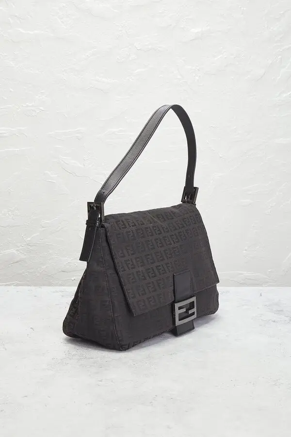 Fendi Zucchino Mama Baguette Shoulder Bag - Brown
