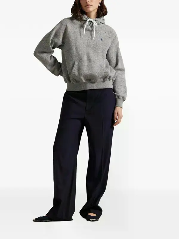 Polo Ralph Lauren Shrunken Fit Fleece Hoodie - Grey